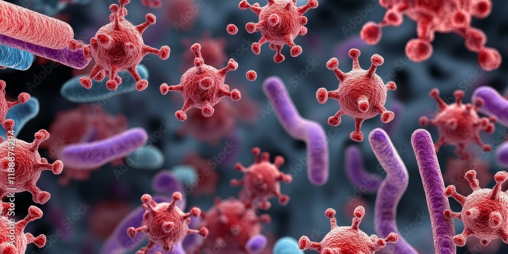 This image offers a magnified view of the Human Metapneumovirus HMPV ...