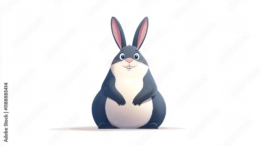 Cute Sitting Rabbit Cartoon Icon for Kids - Vector Illustration Stock ...