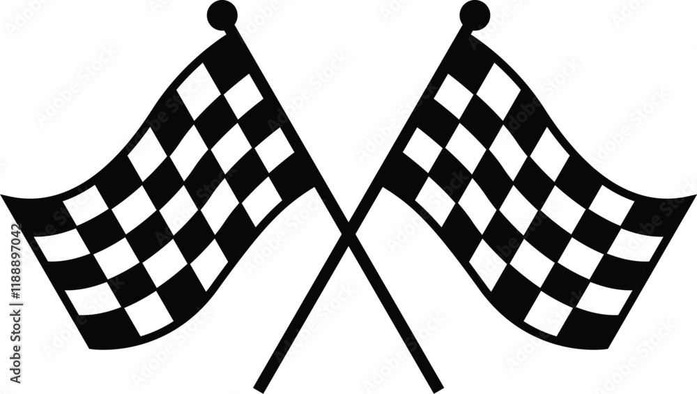 double checkered flags racing flag eps vector cutfile for cricut, car ...