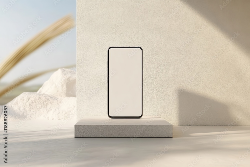 Trendy smartphone mockup design showcasing unique background for modern ...