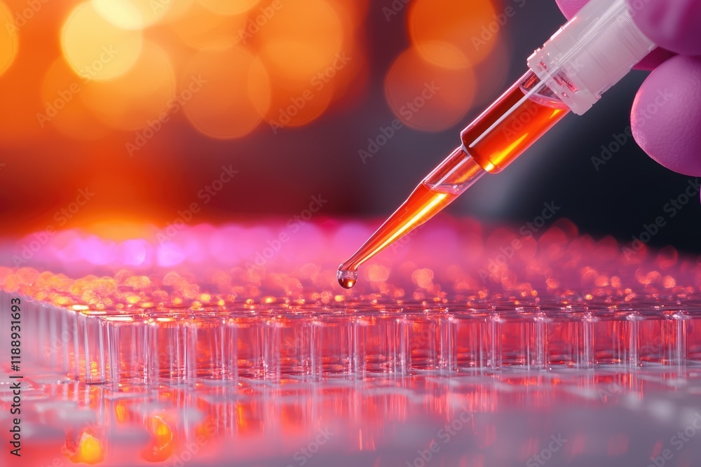 Laboratory experiment with test tubes scientific research facility high ...