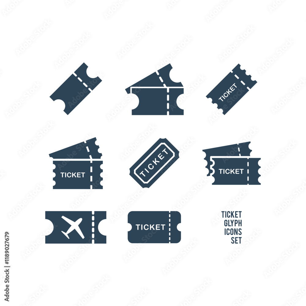 Vector de Stock Ticket icons set vector. Ticket symbol. Trendy flat ui ...