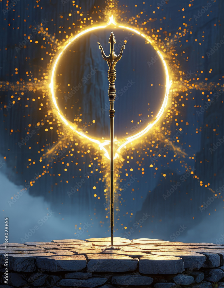 Great Night of Lord Shiva Background, Trishul and crescent moon, Trishul, trident, a glowing ...