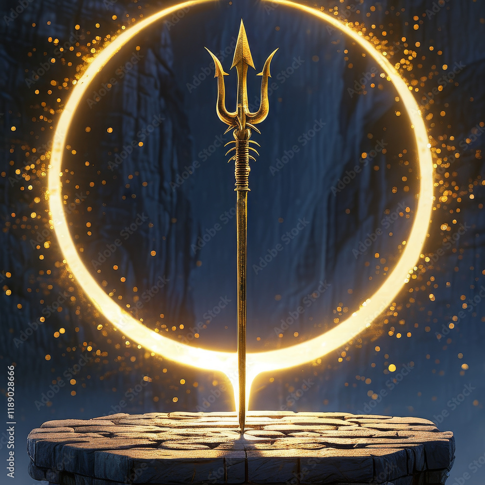 Great Night of Lord Shiva Background, Trishul and crescent moon, Trishul, trident, a glowing ...