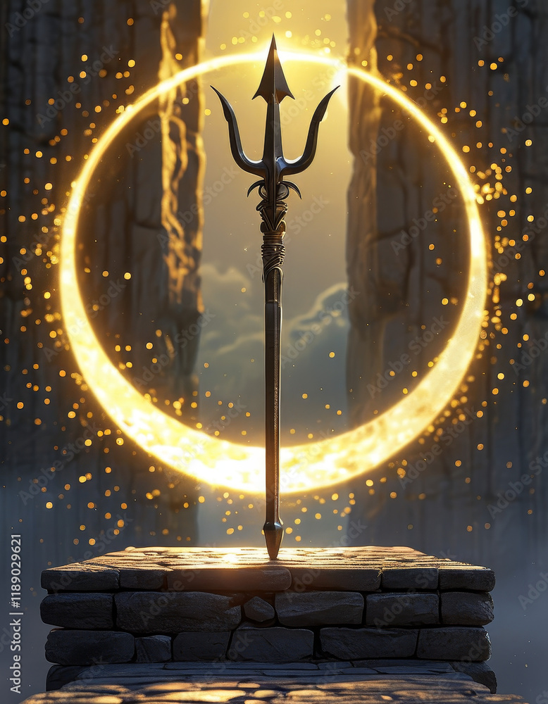 Great Night of Lord Shiva Background, Trishul and crescent moon, Trishul, trident, a glowing ...