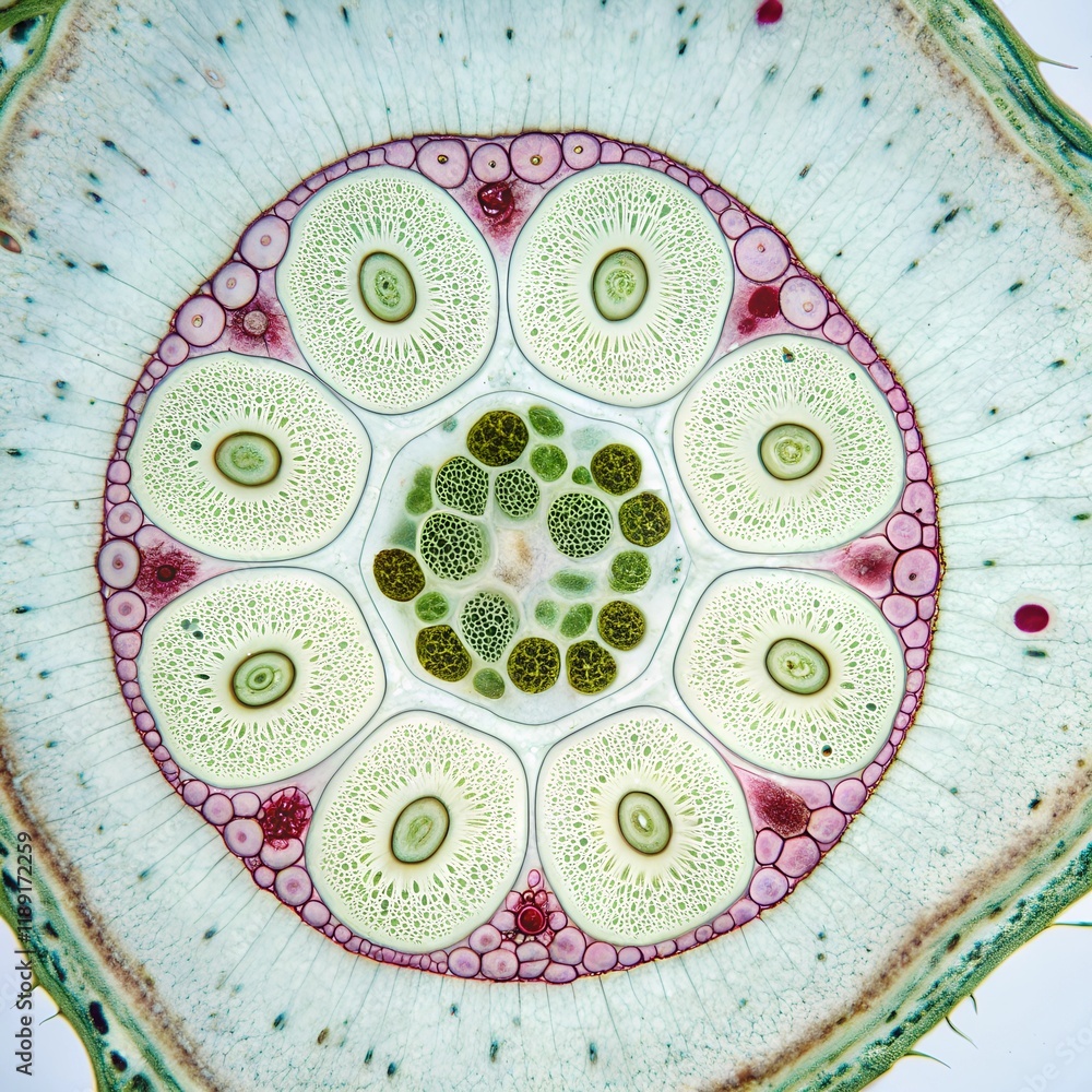 micrograph plant cells of woody dicot stem Stock Photo | Adobe Stock