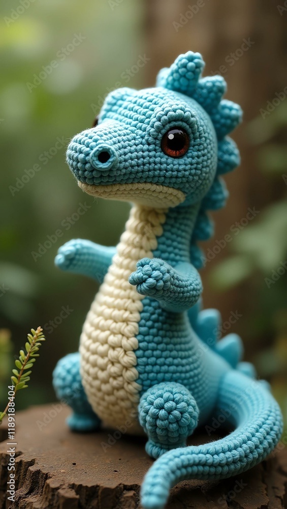 realistic highly detailed crochet of a eel with a nature background ...