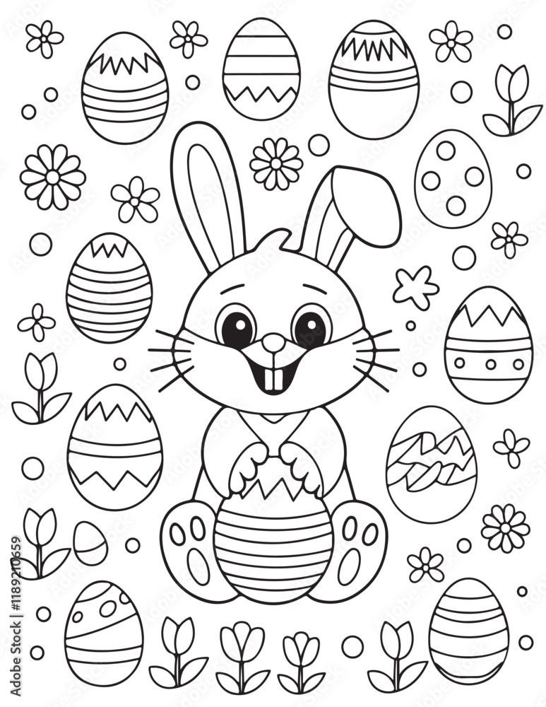 Easter Coloring page, Easter egg Coloring Page, Easter Holiday coloring ...
