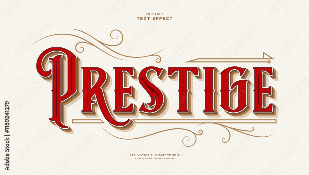 Prestige editable text effect victorian vintage style Stock Vector ...