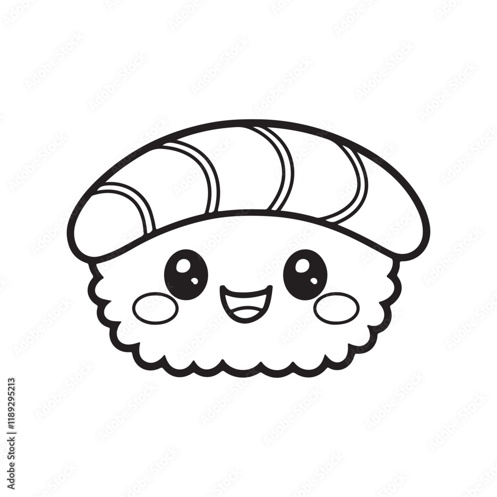 kawaii food Coloring page, Bold and easy Coloring Page, kawaii coloring ...