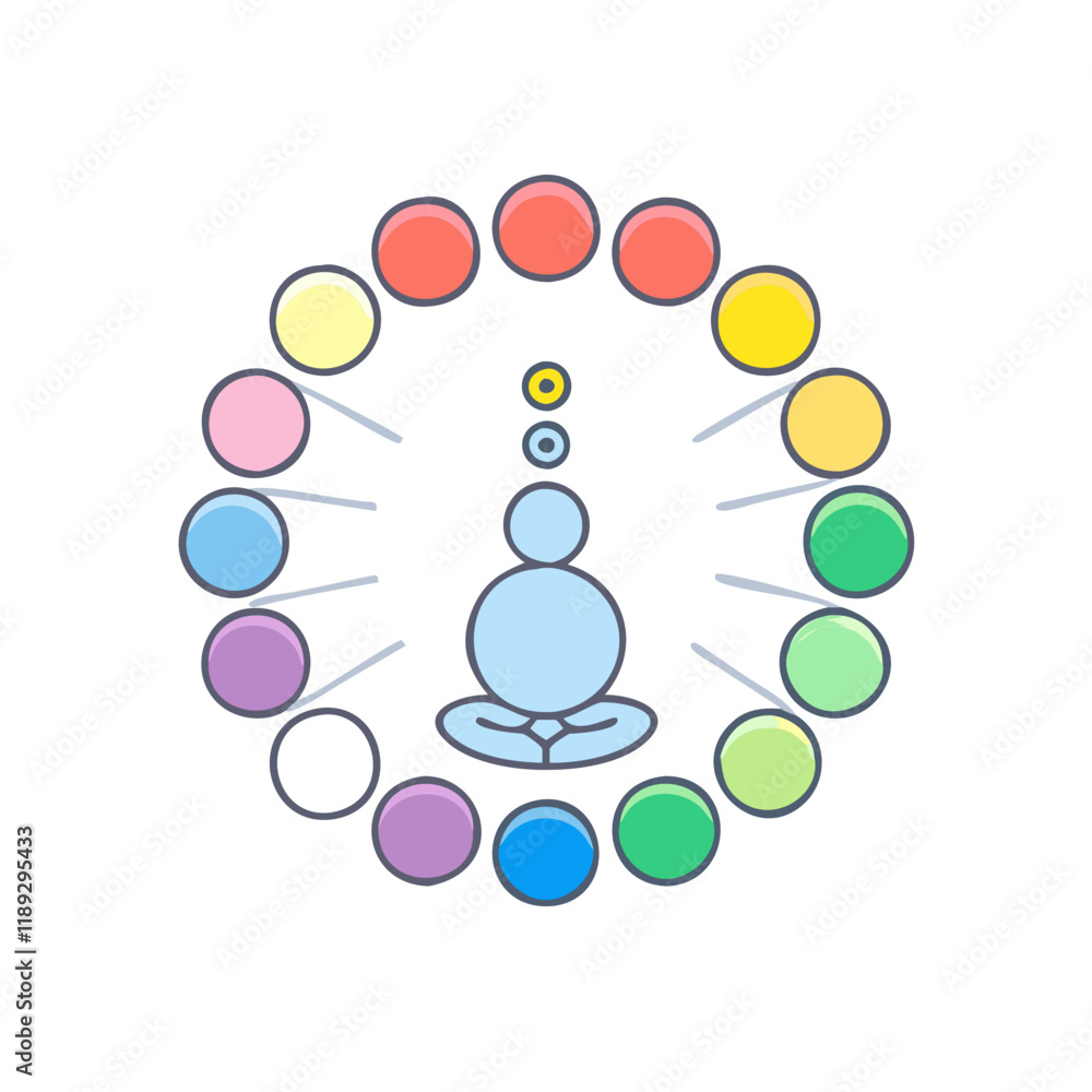 chakras alignment vector icon, chakras alignment vector illustration ...