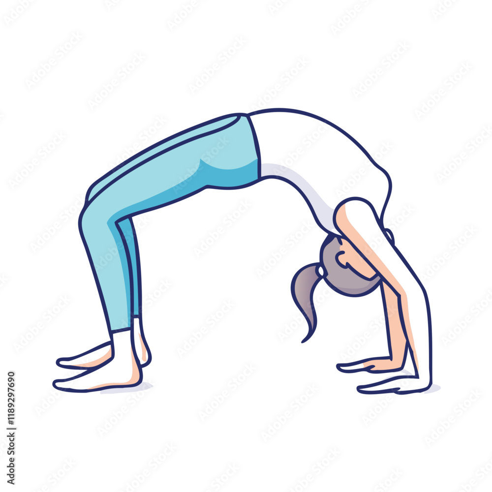 wheel pose chakrasana vector icon, wheel pose chakrasana vector ...