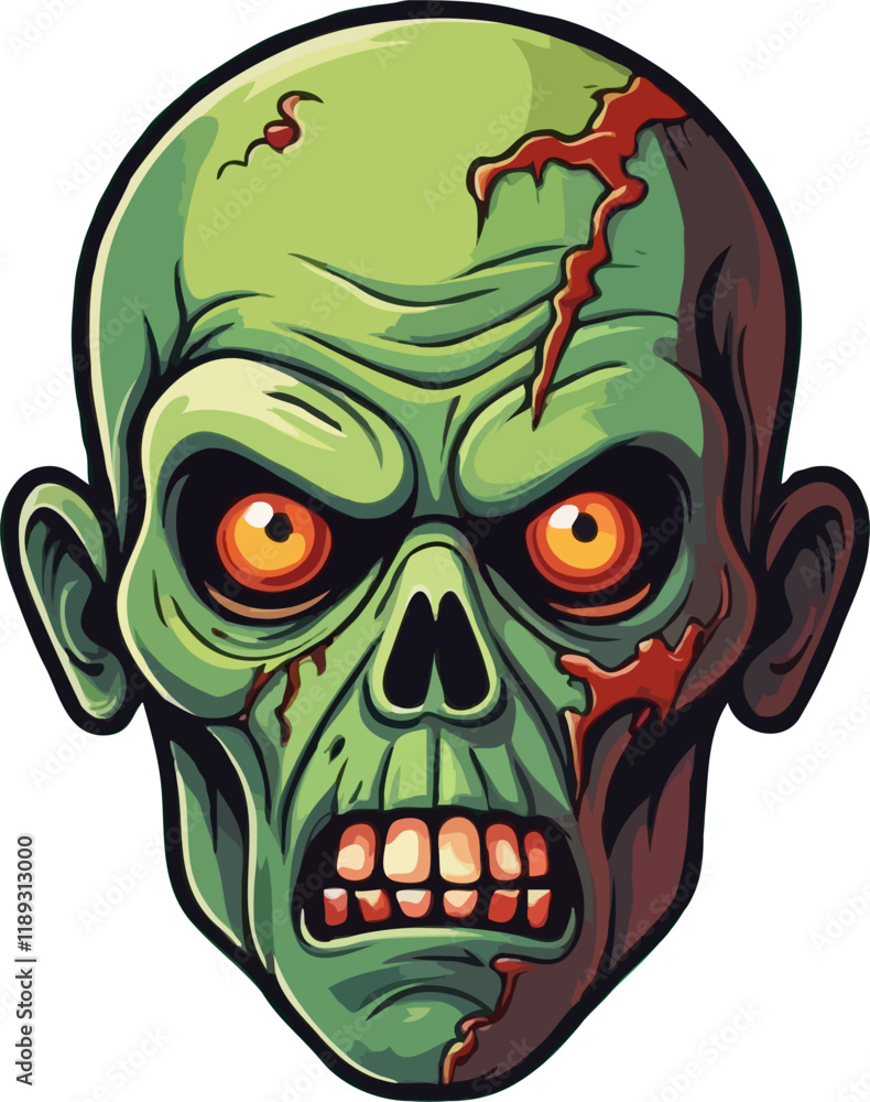 scary zombie face Stock Vector | Adobe Stock