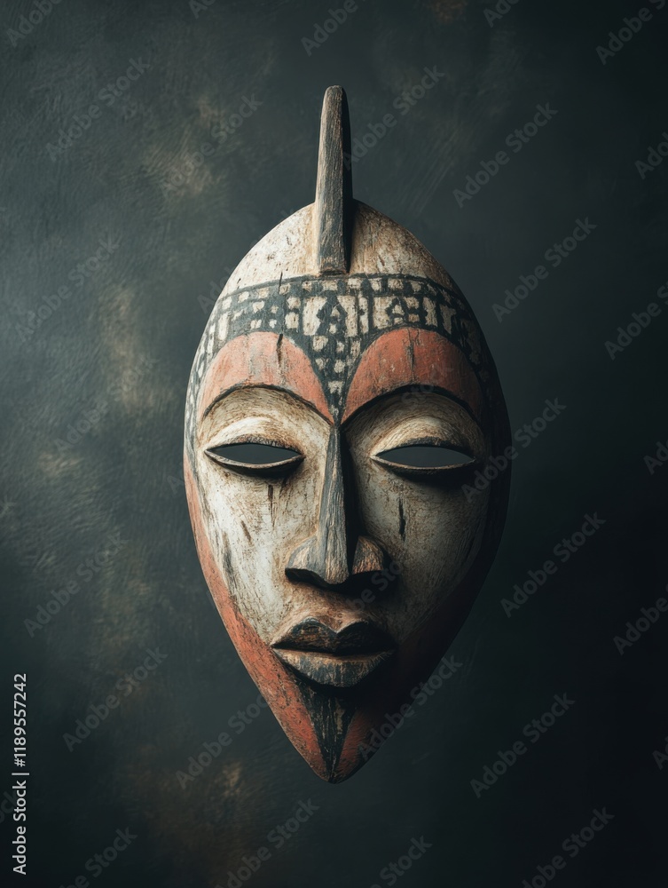 Elegant traditional African mask showcases intricate craftsmanship ...
