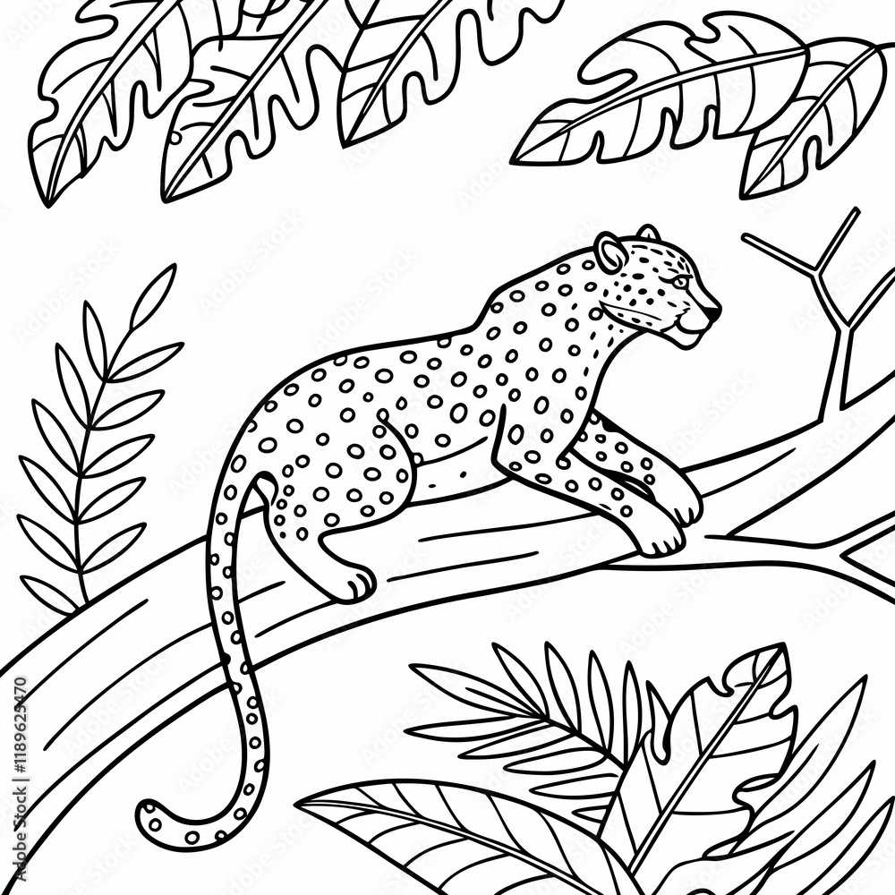 leopard kids coloring page ,kids coloring page , coloring page for kids ...