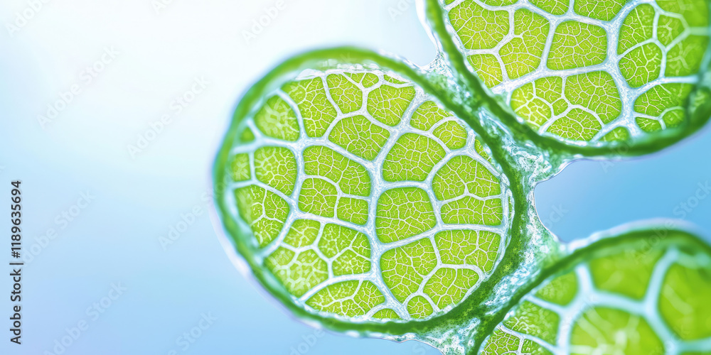 Stoma, leaf under a microscope, producing oxygen and carbon dioxide ...