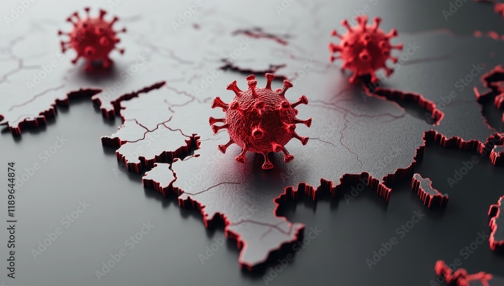 Maps of Asia highlight China marked by its flag amidst a backdrop of ...