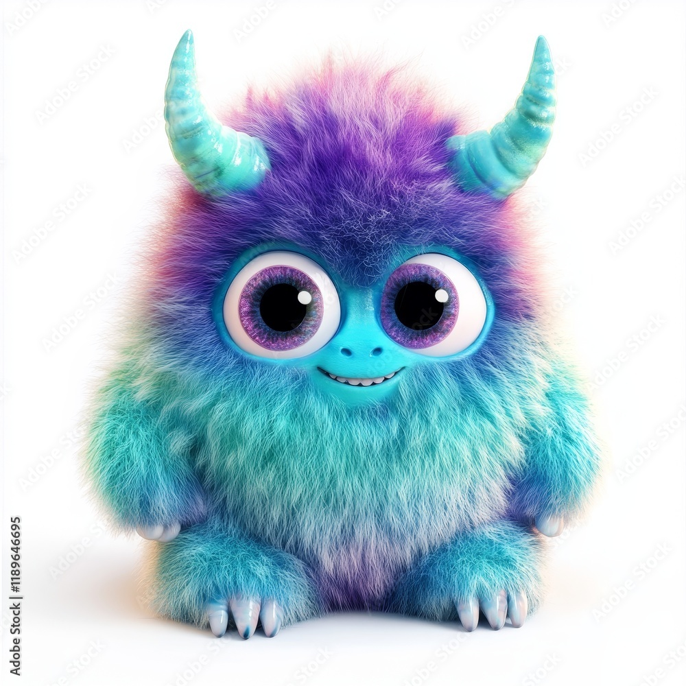 Adorable baby monster toy, whimsical fantasy creatures with a clear ...