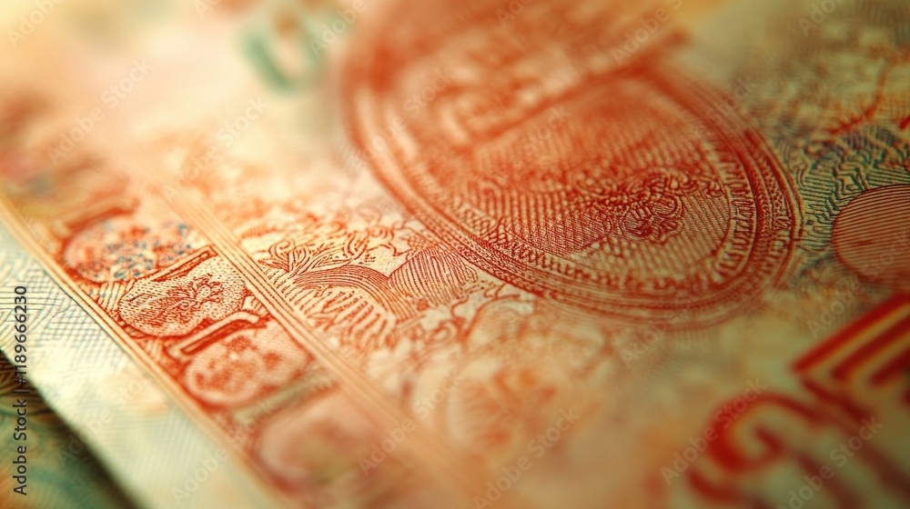 Soft-focus background of a currency note, INR 500, with a macro lens ...