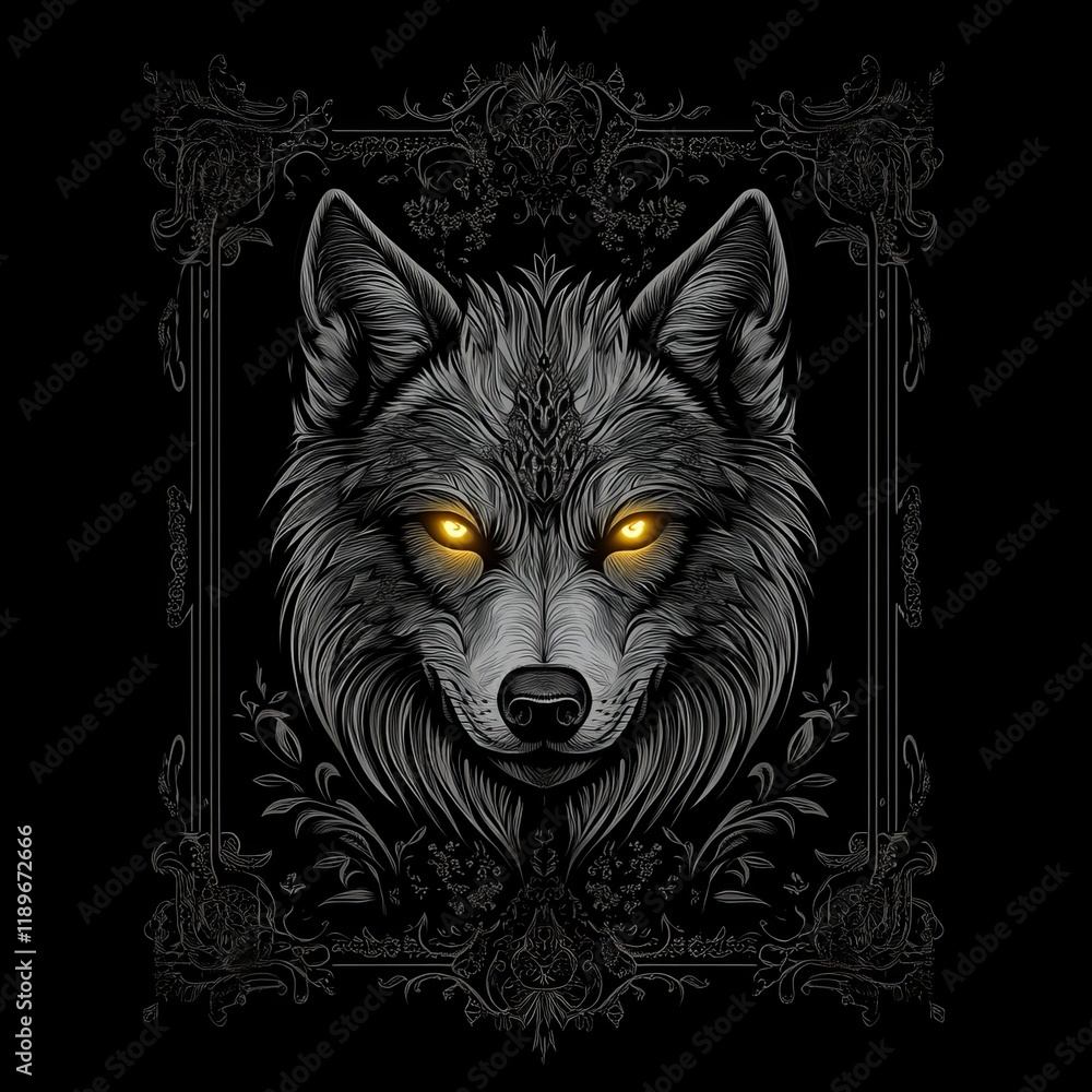 Norse mythology-inspired epic high fantasy Viking wolf head logo coat ...