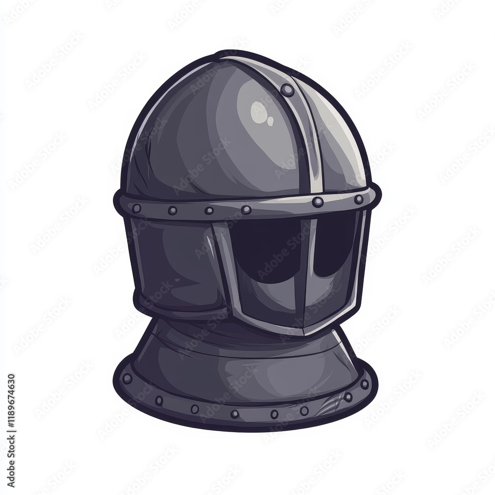An isolated symbol of a modern illustration showing a Viking helmet ...