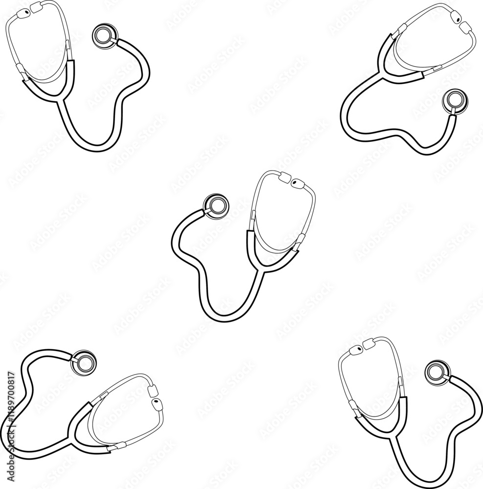 icon vector stethoscopes design, with various design shapes, with a ...