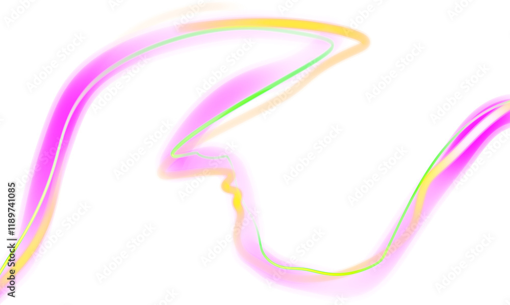 Rainbow Light Trails Photo Effect, PNG Light Rays, Neon Trails, Neon ...