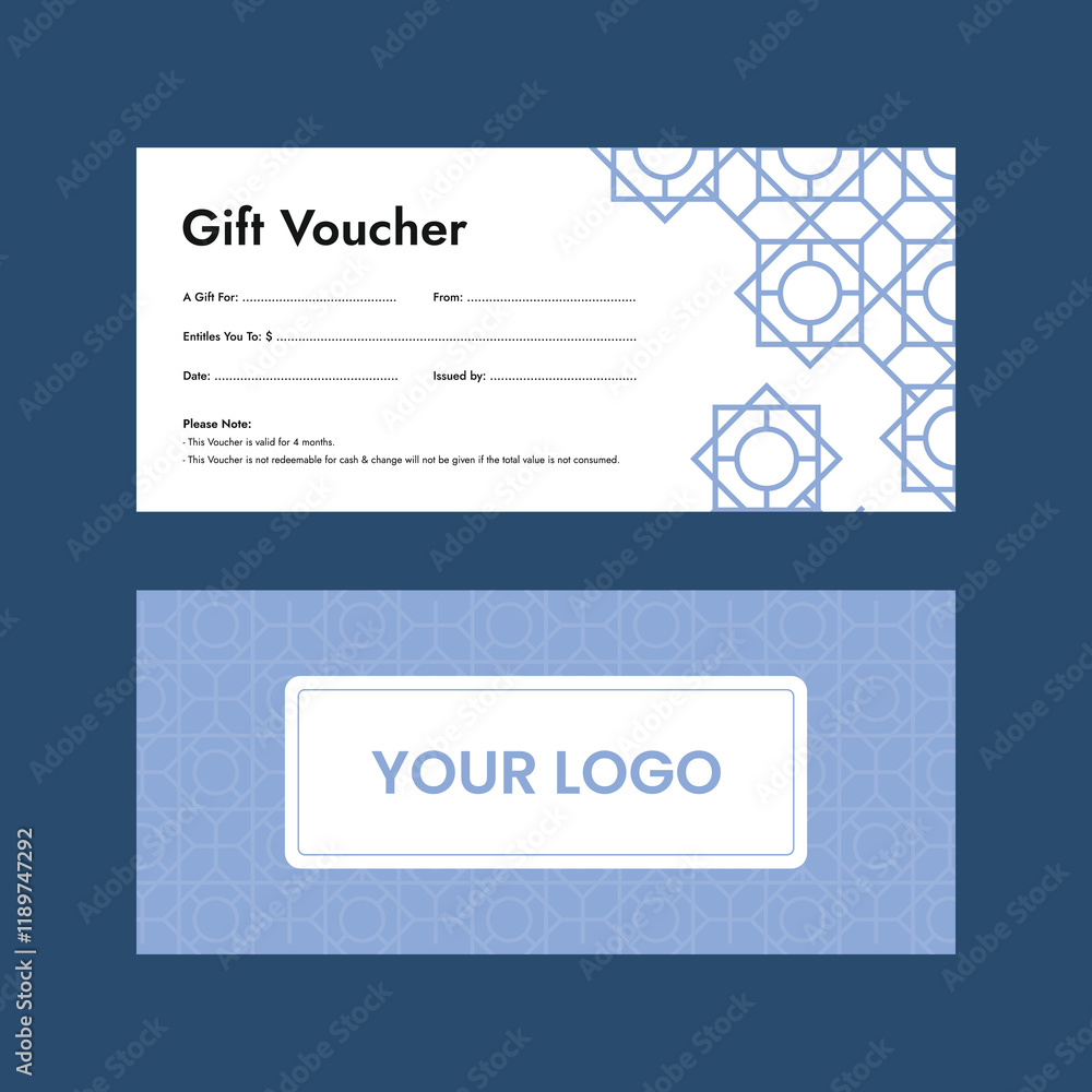 Shopping gift card template, vector illustration, voucher layout, front ...