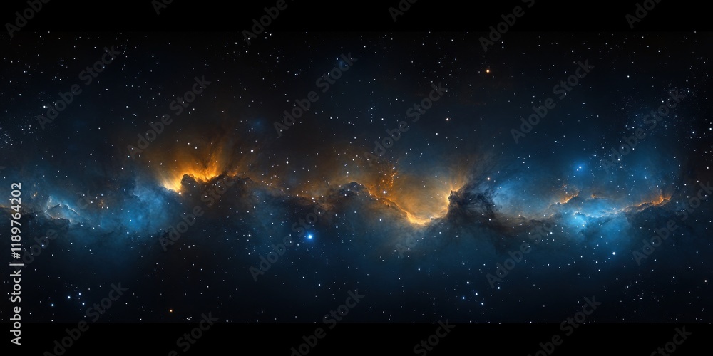 Nebula and Stars Cosmic Landscape Digital Surrealism 360 Degree ...