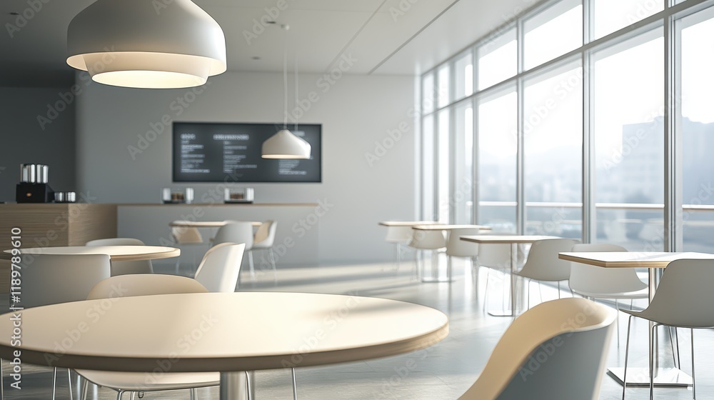 Interior kafe modern yang menampilkan kursi ramping dengan desain ...