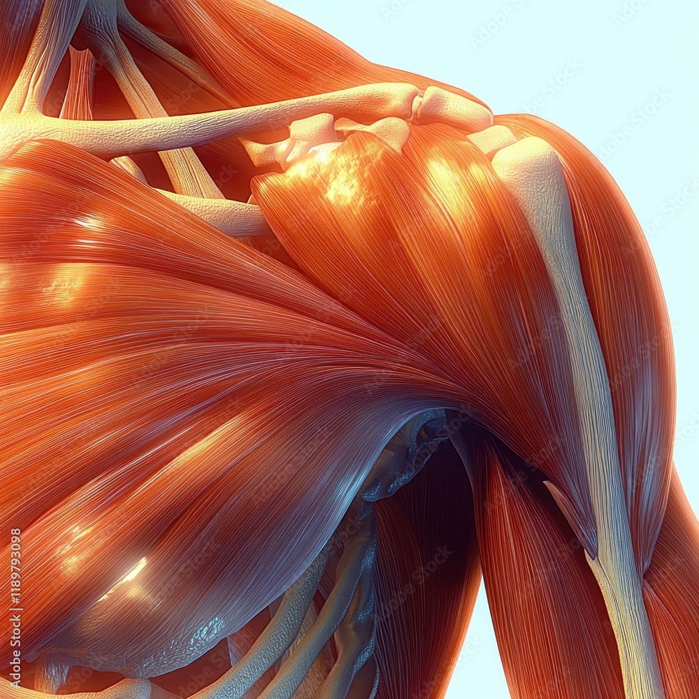 Anatomical Illustration of Human Shoulder Joint with Triceps Muscles ...
