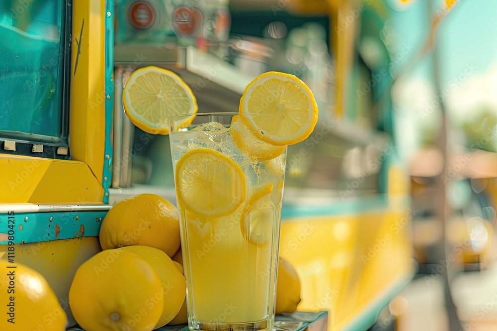 Ultra Hd Picture of Close Up of Refreshing Lemonade in Vintage Pickup ...
