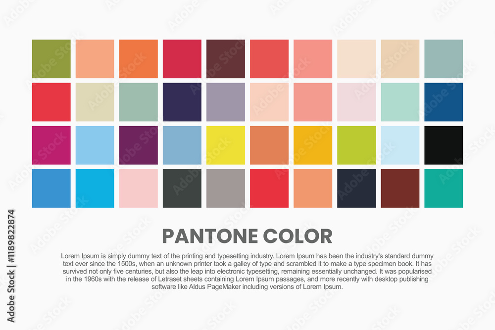 Modern Pantone combination easy colour palette catalog samples. Color ...