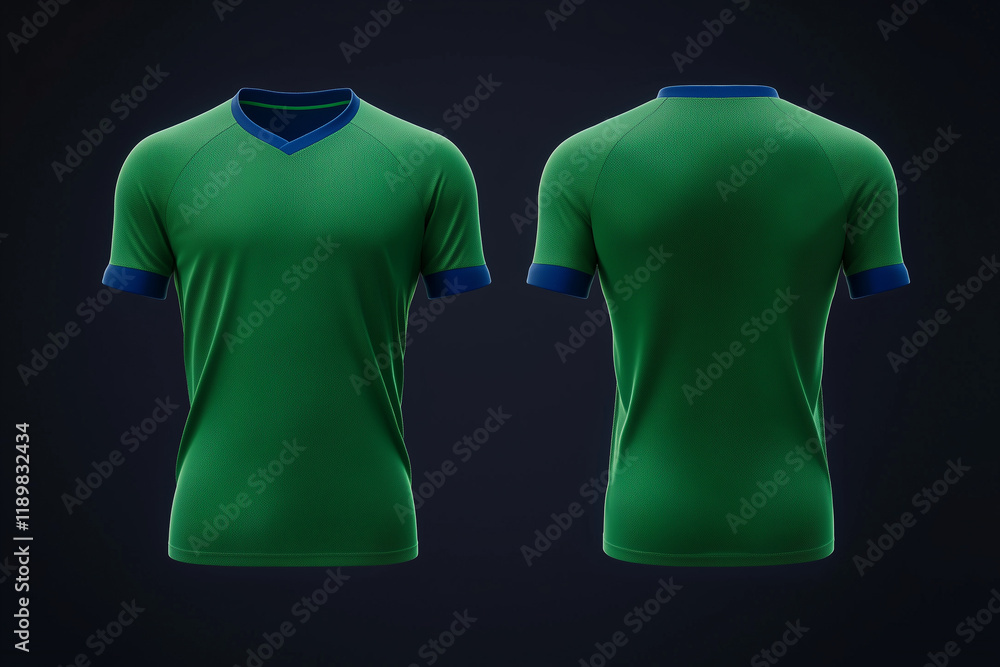 green and blue jersey template for team clubs, jersey sport, front and ...