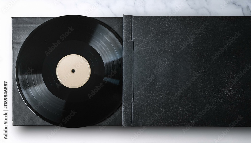 old vinyl cd record cover package envelope template mock up black ...
