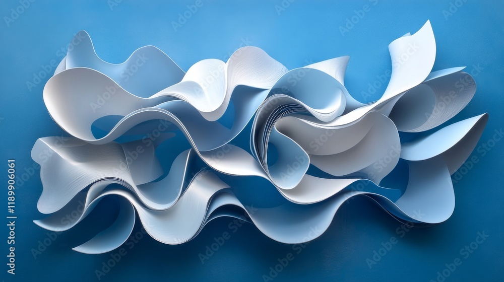 Ilustración de Stock 62.A modern 3D composition featuring sinuous, wave ...