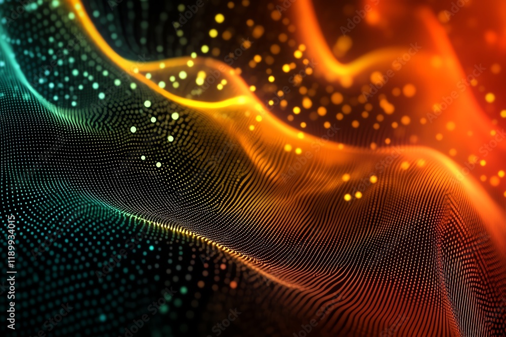 Abstract dash dot line background with flowing wave patterns, dynamic ...