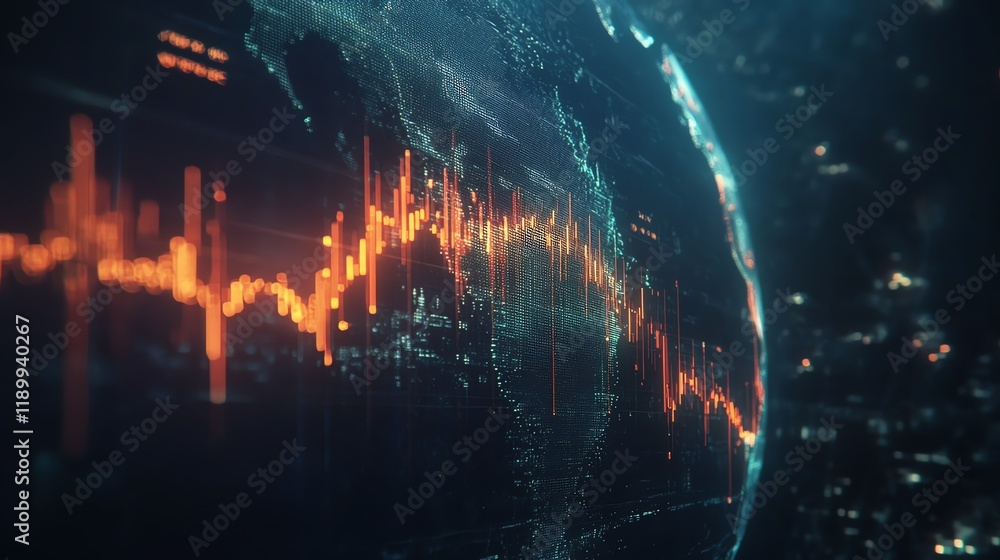 An AIgenerated global business chart, featuring stock market and forex ...
