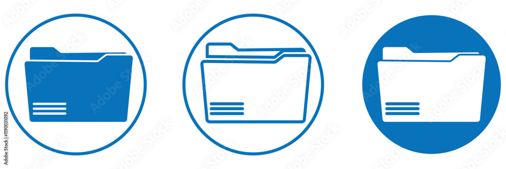 Vector de Stock folder icon set . file folder icons. computer file ...