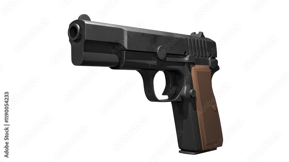 Pistol gun 3D render isolated on transparent background, PNG Stock ...