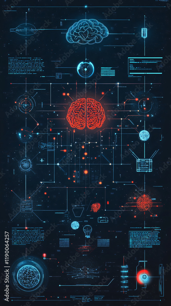 AI-designed icons for machine learning applications, featuring symbols ...