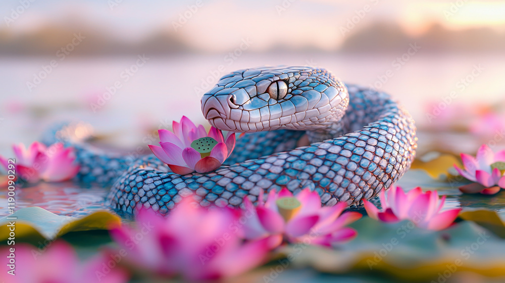 Chinese year of the snake. mesmerizing snake with dragon like scales ...