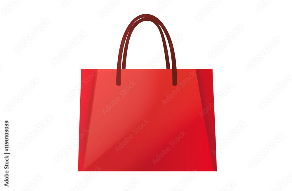 Red shopping bag icon, transparent background PNG element clipart style ...