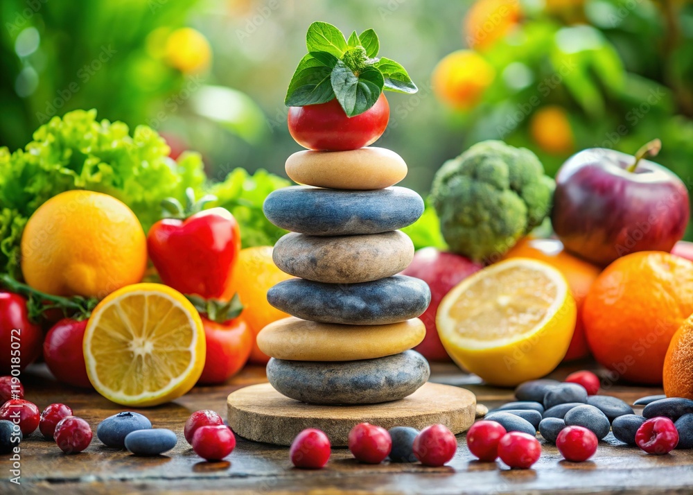 Balanced Stones with Fruit & Vegetables: Harmony & Tranquility in Food ...