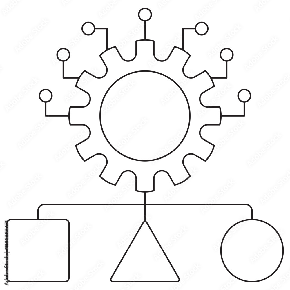 Classification in Machine Learning icon. Simple outline black vector ...