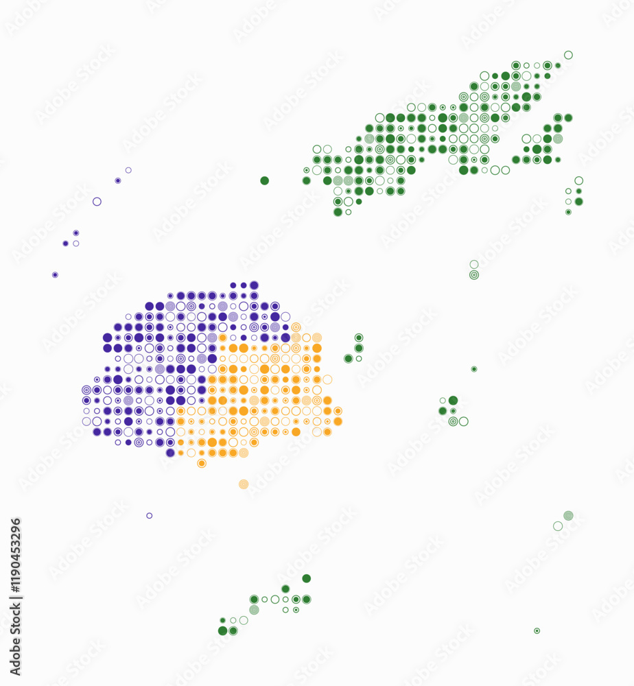 Vector de Stock Fiji, shape of the country built of colored cells ...