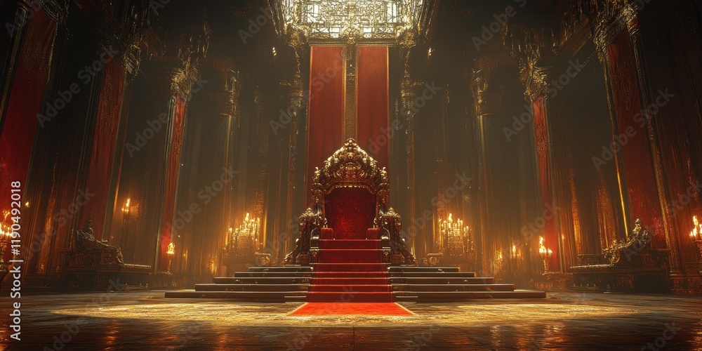 Throne Room, Red Carpet, Candlelight, Palace Interior, Game Background ...