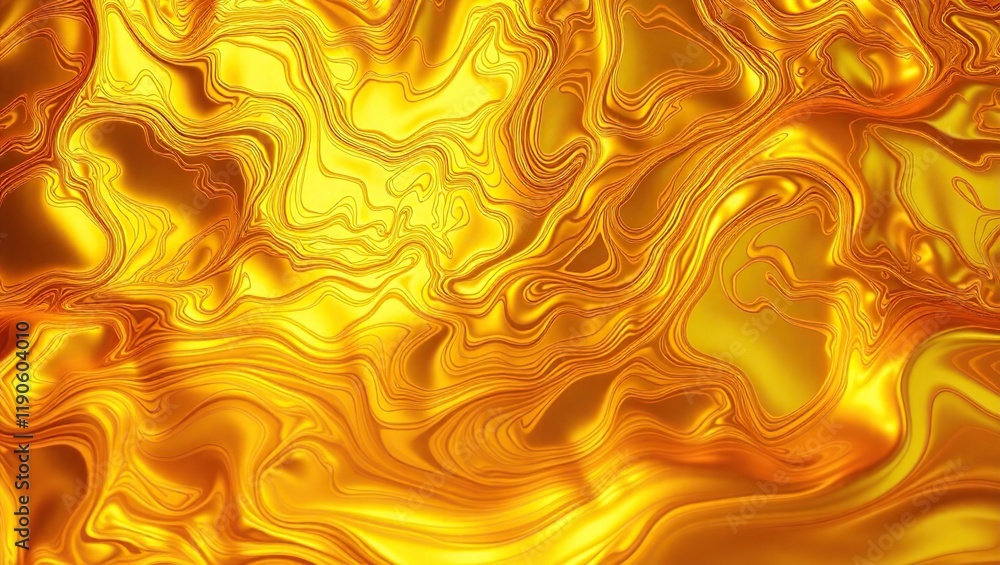Abstract 3D background featuring a mesmerizing flowing liquid gold ...
