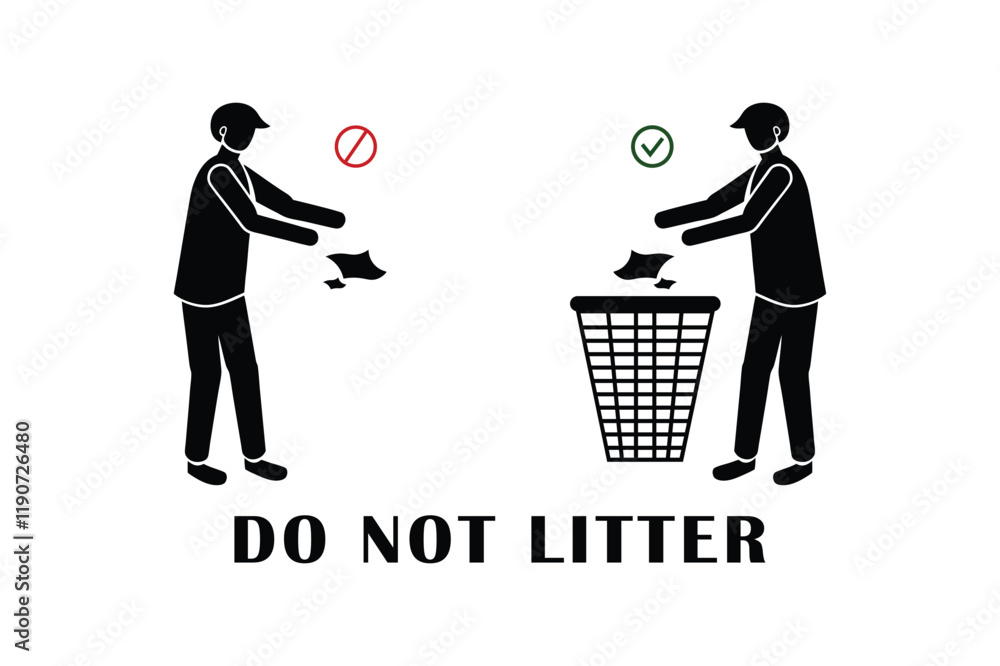Do Not Litter icon. Vector icon of keep your area clean. Recycling and ...