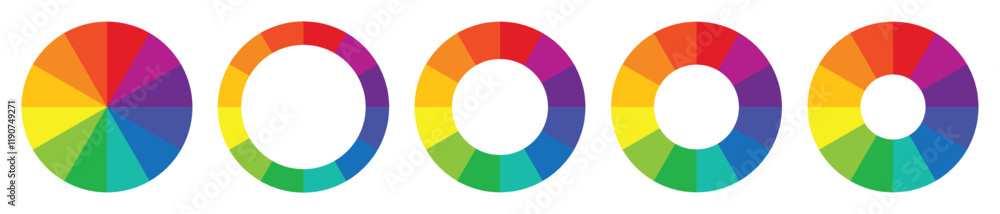 Vector de Stock Color wheel vector set. Color wheel guide chart. RGB ...